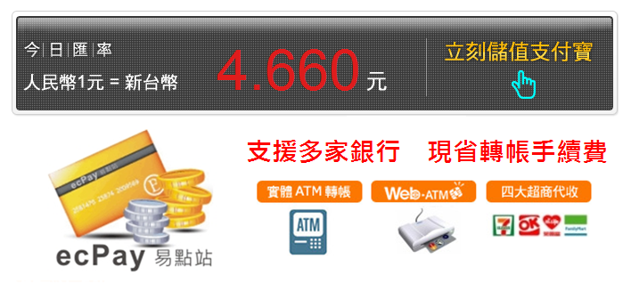 【ecPay.tw易點站】3月份支付寶儲值 手續費半價優惠 - 2011 - 獎金獵人